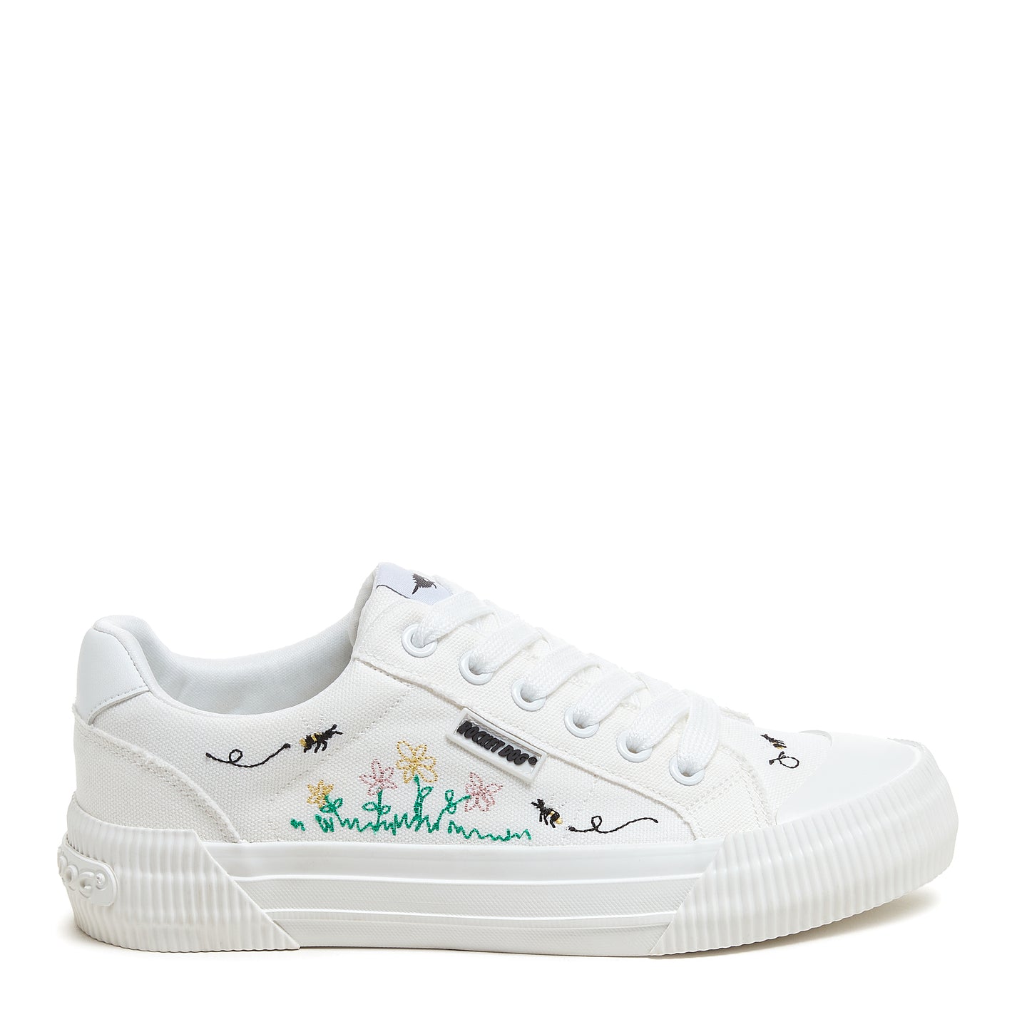 Rocket Dog Women's Cheery White Floral Embroidery Trainers – Rocket Dog UK